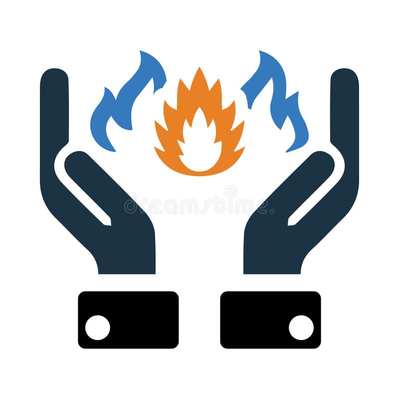 Fire, Hand, Burn, Fire on Hand Icon Stock Vector - Illustration of warm ...