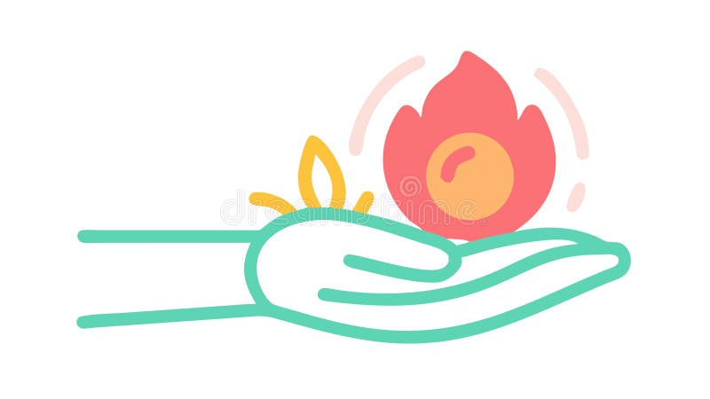 Fire in Hand Vector Illustration, Controlled Power, Vector Design ...