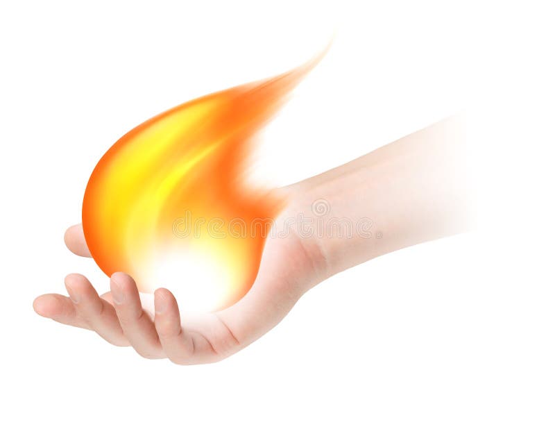 Fire Hand stock vector. Illustration of technology, fire - 30309985
