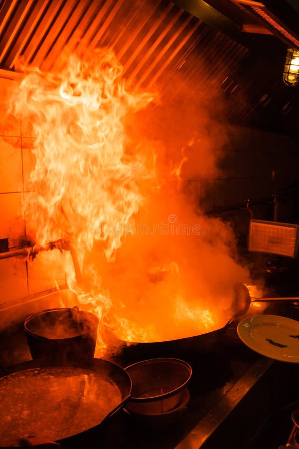 Fire hard cooking stock image. Image of gourmet, modern - 38296237
