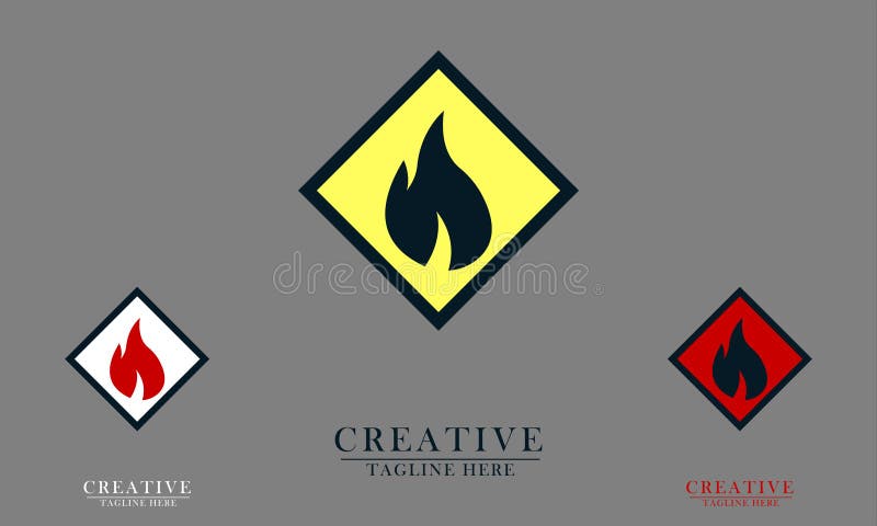 Fire Hazard Board Fire Warning Logo Icon Stock Vector - Illustration of ...