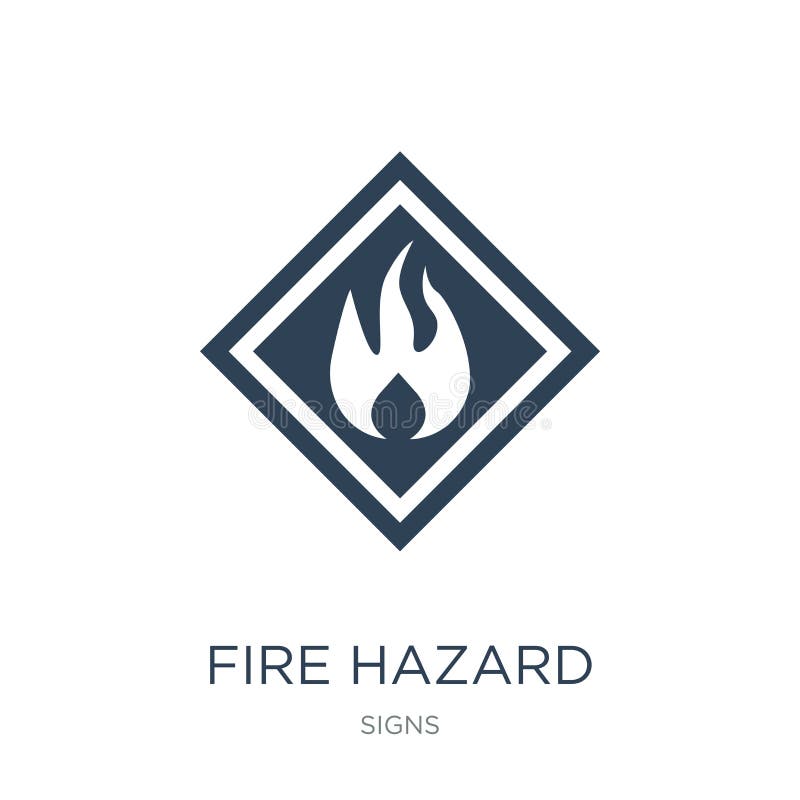 Fire Hazard Icon in Trendy Design Style. Fire Hazard Icon Isolated on ...
