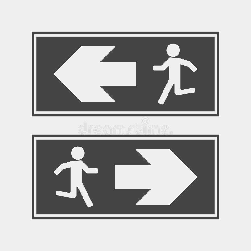 Fire Hazard. Route of Evacuation Vector Icon. the Evacuation Icon ...