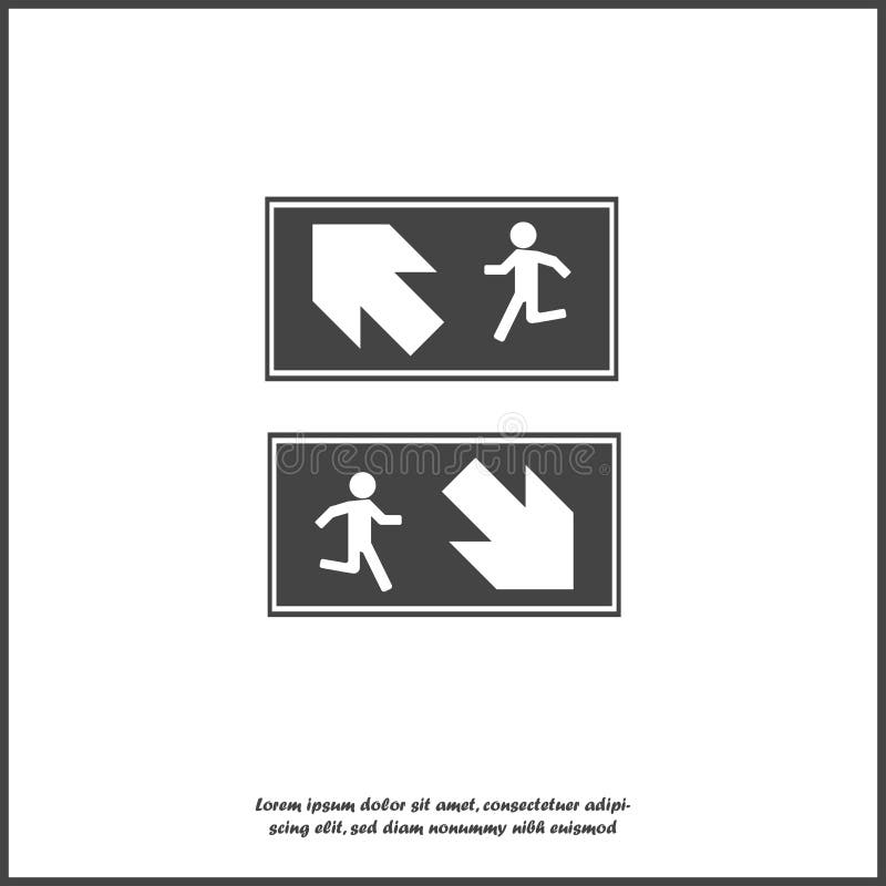 Fire Hazard. Route of Evacuation Vector Icon. Icon of Evacuation ... Fire Hazard. Route of Evacuation Vector Icon. Icon of Evacuation ...