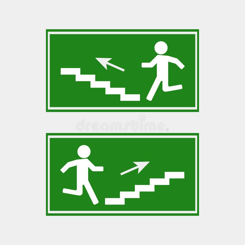 Fire Hazard. Route of Evacuation Vector Icon Stock Vector ...