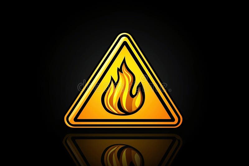 Fire Hazard Sign on a Black Background Ai Photo Stock Illustration ...