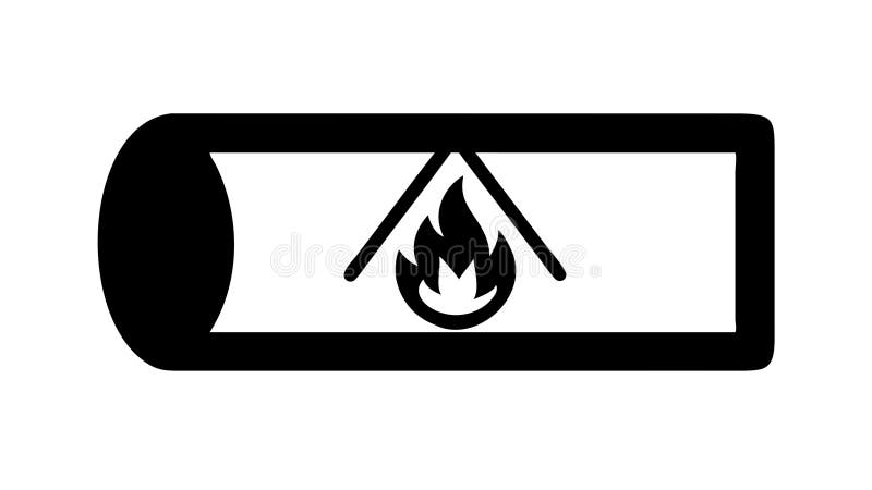 Fire Hazard Sign with Flame Outline Safety Warning Graphic , Vector ...