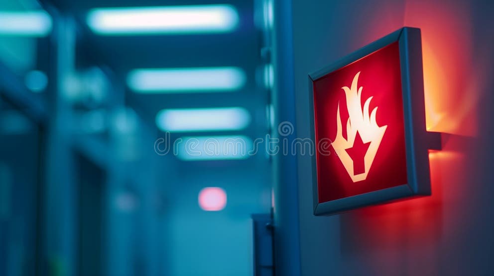 A Fire Hazard Sign in a Modern Building Stock Image - Image of fire ...