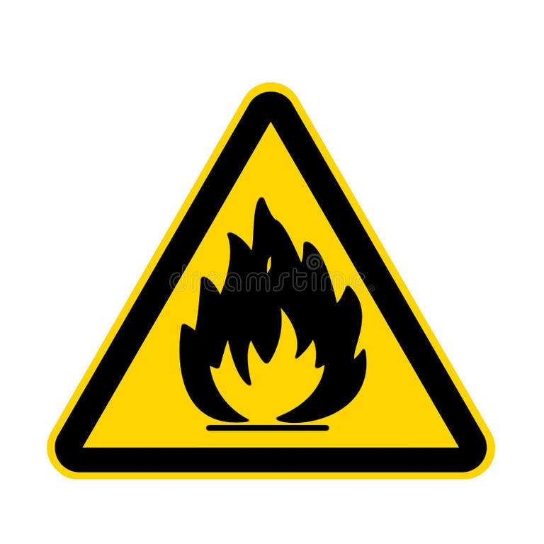 Fire Hazard Warning Danger Sign with Clipping Path Stock Image - Image ...