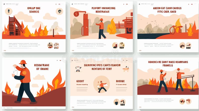 Fire Hazard at Workplace Landing Page Template Stock Vector ...