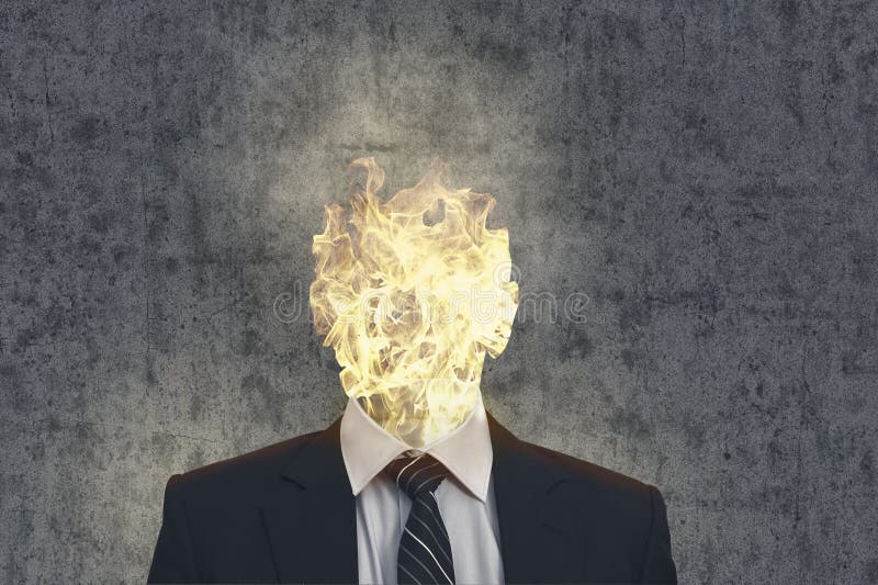 Fire head business man stock image. Image of flaming - 74083531