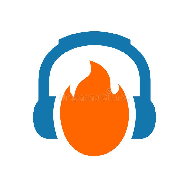 Microphone and Fire Flame Logo Template, Burning Mic Icon Stock Vector ...