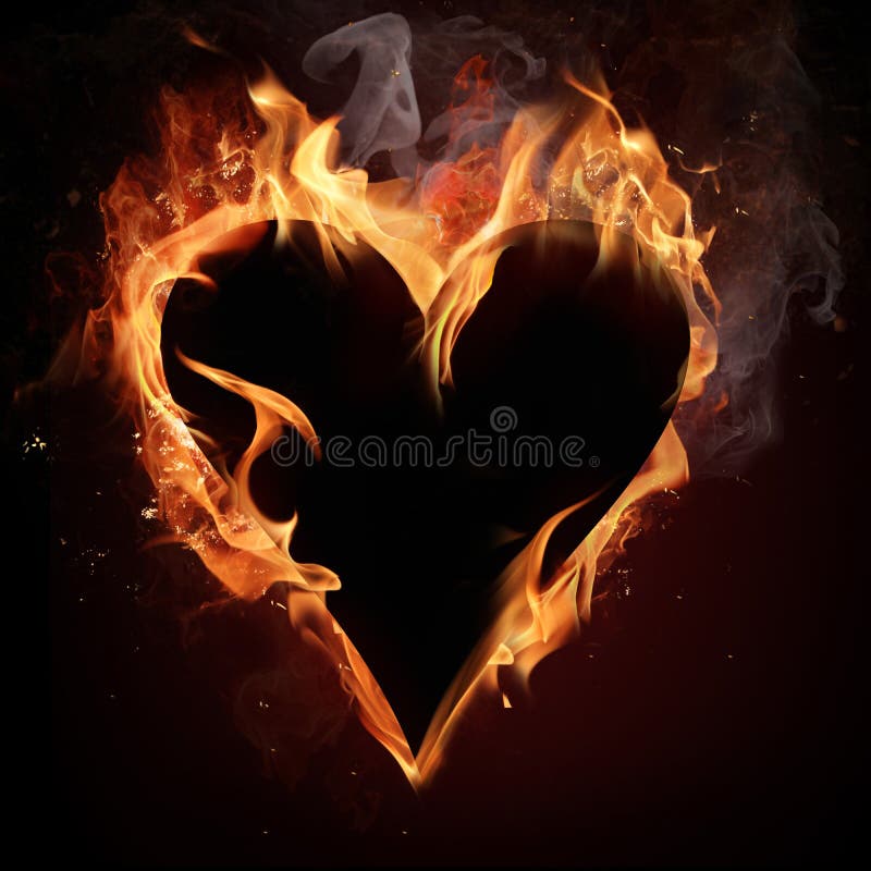 Fire heart stock illustration. Illustration of nature - 13605486