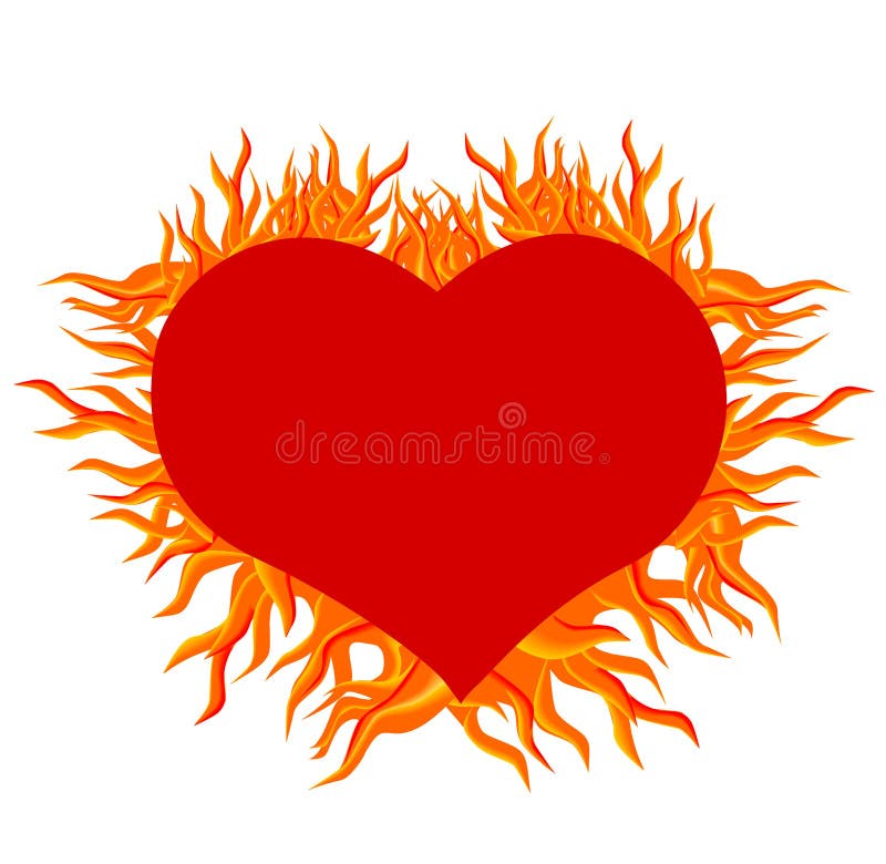Fire heart stock vector. Illustration of heart, valentines - 22865084