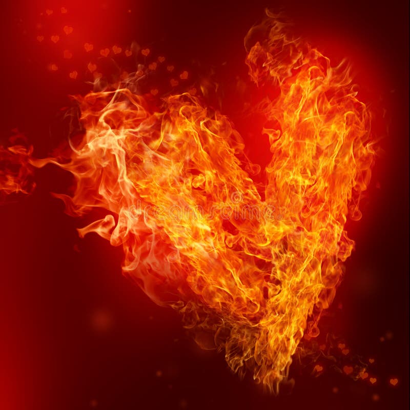 Heart in Fire stock illustration. Illustration of abstract - 16413005