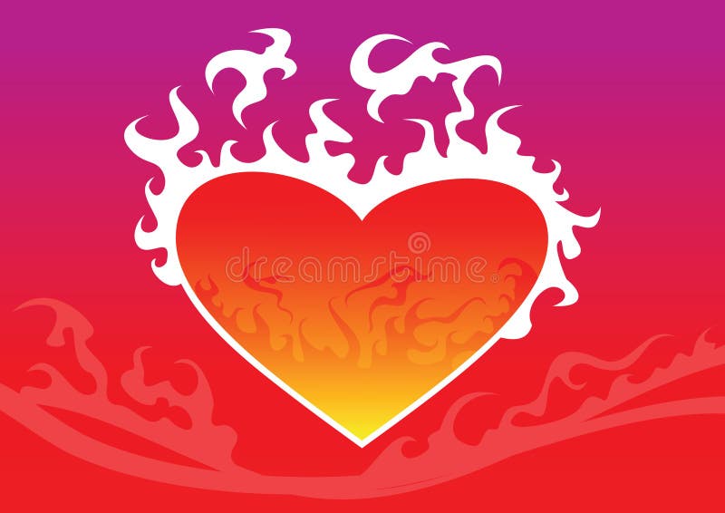 Fire heart stock vector. Illustration of vector, fire - 4158921