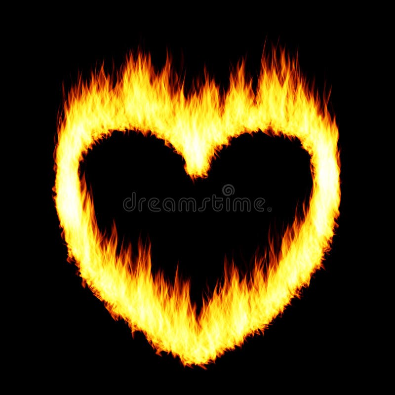 Fire heart 3d illustration stock illustration. Illustration of passion ...