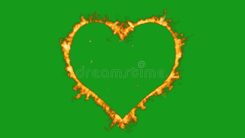 Fire Heart Animation. Heart Symbol on Fire on Black Background. Heart ...
