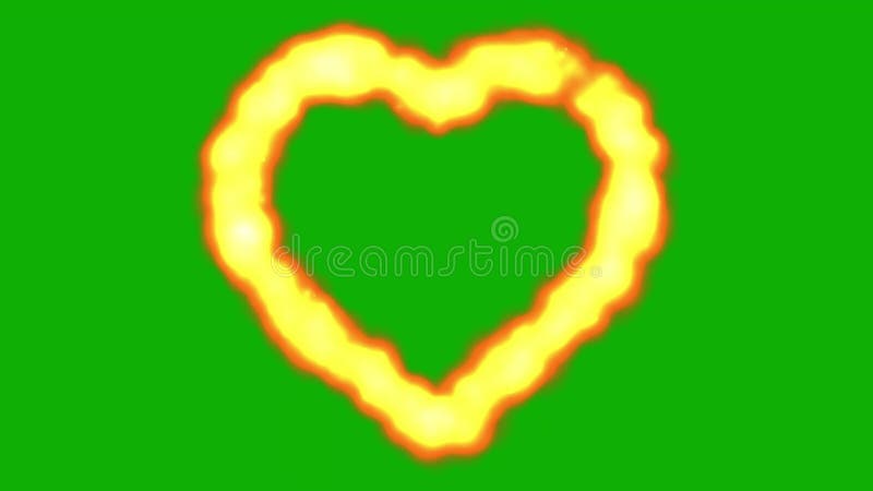 Fire Heart Animation. Heart Symbol on Fire on Black Background. Heart ...