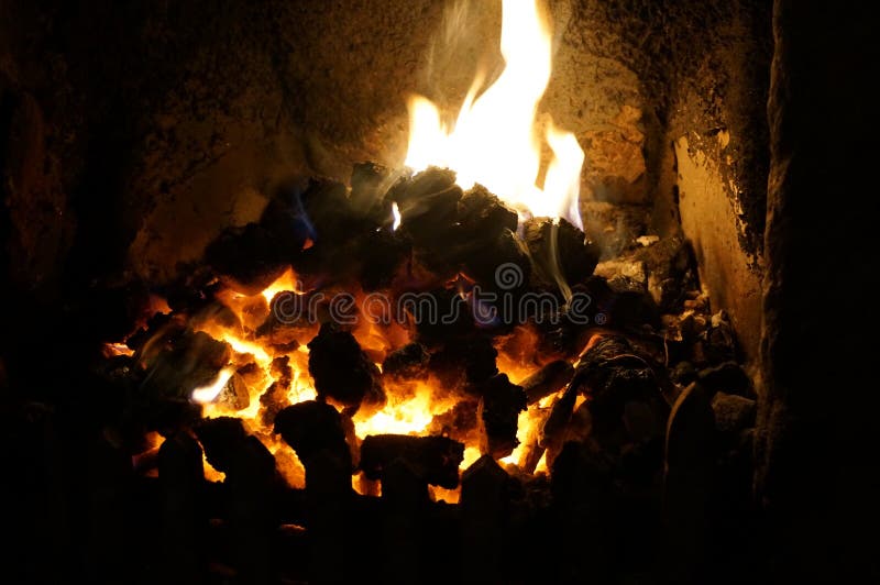 Fire in the Hearth stock image. Image of warm, hearth - 53420847