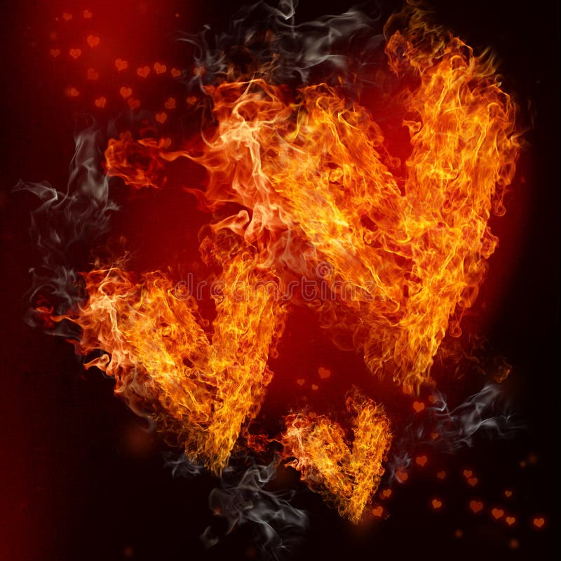 Fire Hearts stock illustration. Illustration of romance - 28609721