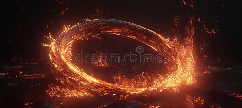 Fire Heat Energy Ring Circle Hole, Burn, Flame Stock Illustration ...