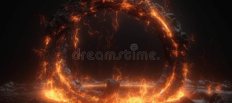 Fire Heat Energy Ring Circle Hole, Burn, Flame Stock Illustration ...