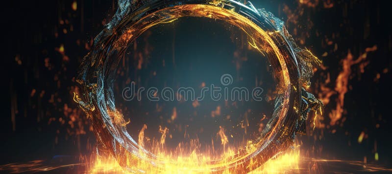 Fire Heat Energy Ring Circle Hole, Burn, Flame Stock Illustration ...