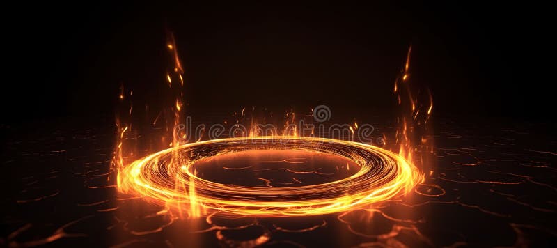 Fire Heat Energy Ring Circle Hole, Burn, Flame Stock Illustration ...