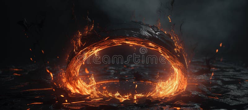 Fire Heat Energy Ring Circle Hole, Burn, Flame Stock Illustration ...