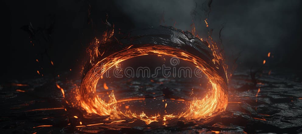Fire Heat Energy Ring Circle Hole, Burn, Flame Stock Illustration ...