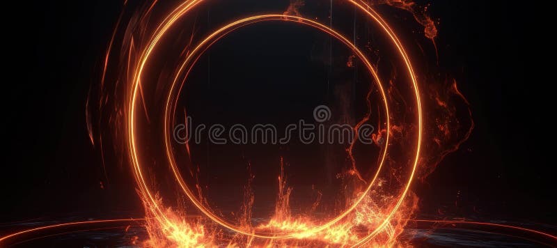 Fire Heat Energy Ring Circle Hole, Burn, Flame Stock Illustration ...