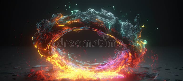 Fire Heat Energy Ring Circle Hole, Burn, Flame Stock Illustration ...