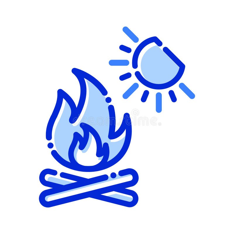 Fire, Heated, Sun, Temperature Fully Editable Vector Icon Stock Vector ...