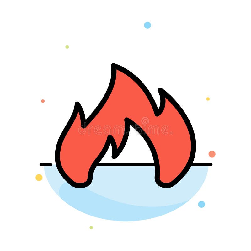 Fire, Heating, Fireplace, Spark Abstract Flat Color Icon Template Stock ...