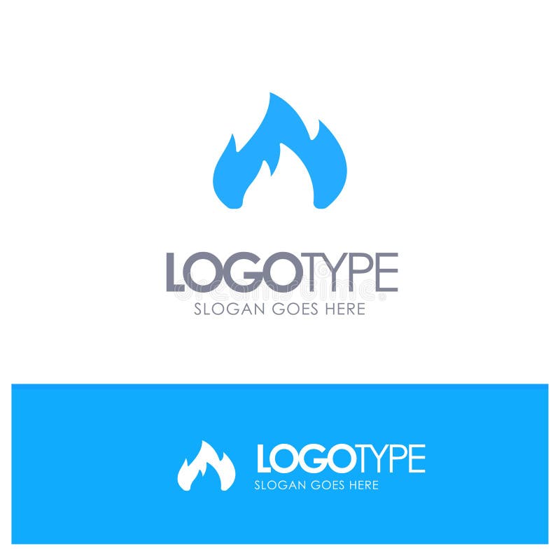 Fire, Heating, Fireplace, Spark Blue Solid Logo with Place for Tagline ...