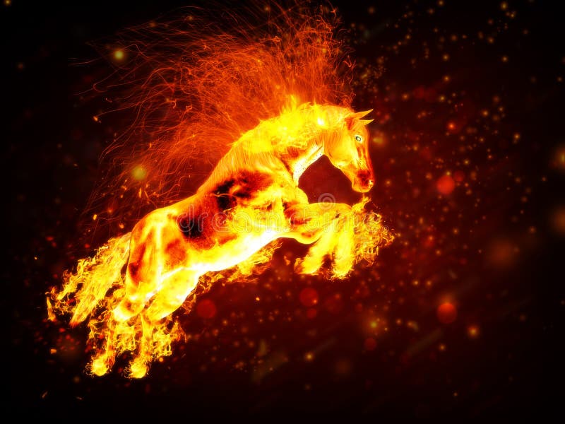 Fire horse stock illustration. Illustration of horizontal - 34614452