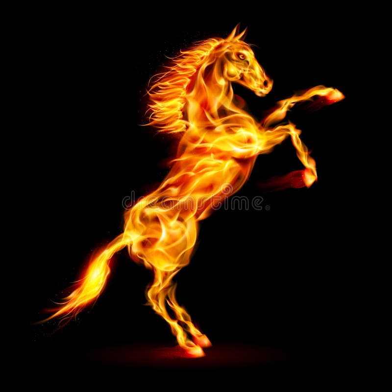 Fire Horse stock illustration. Illustration of orange - 14280280