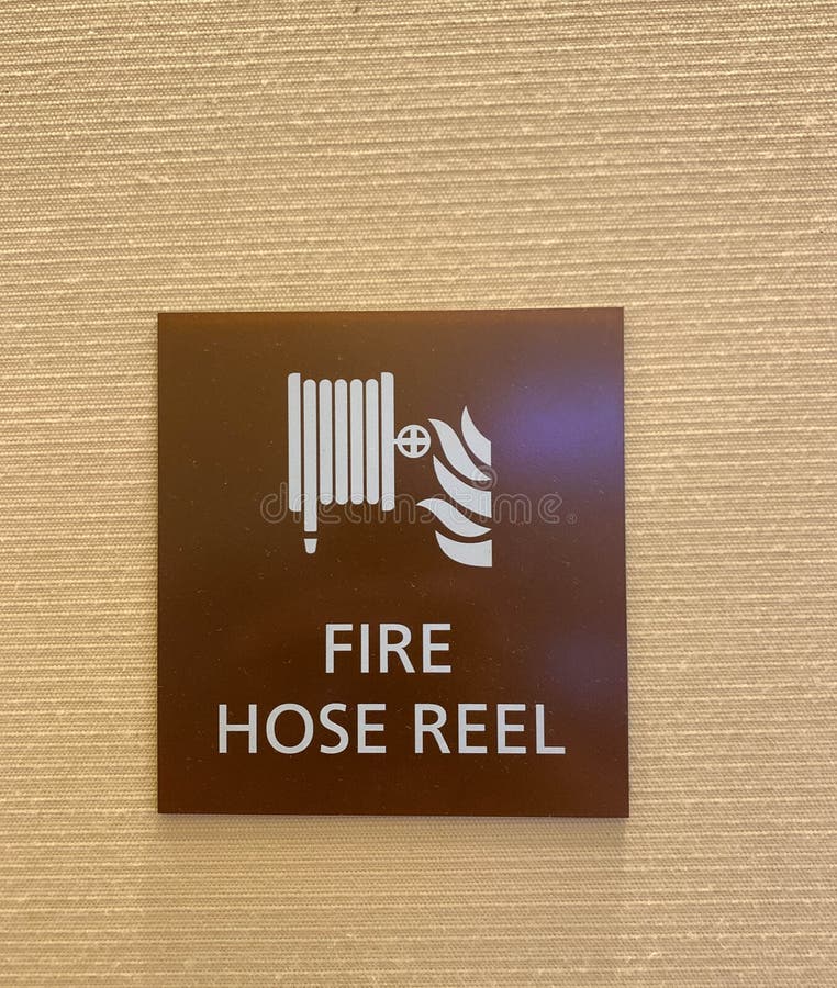 Fire Hose in Brown Color Signage Stock Image - Image of warning, border ...
