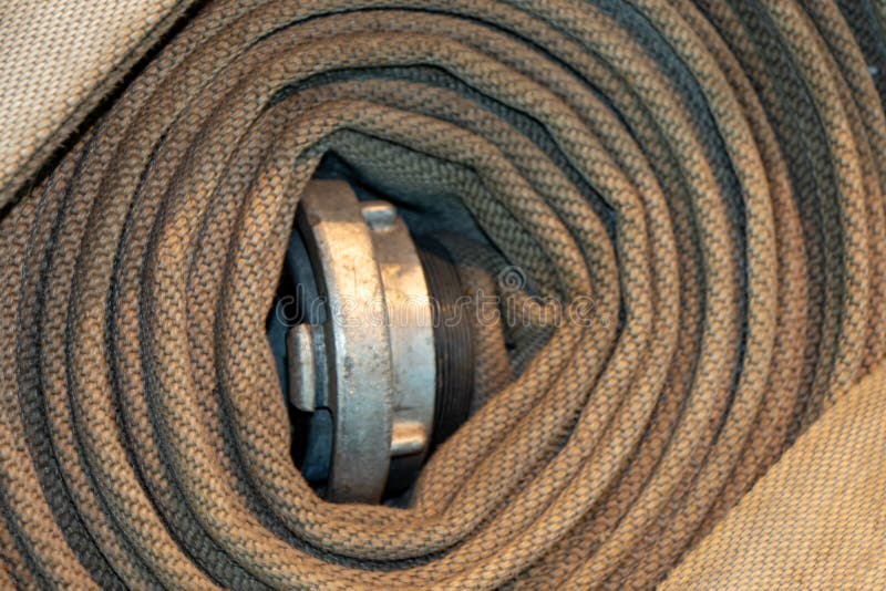 Fire hose coiled. stock photo. Image of hosepipe, firefighting - 161093346