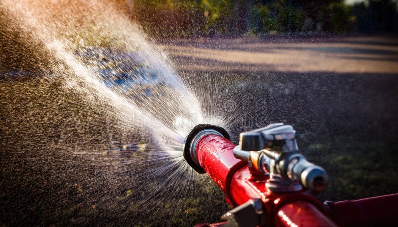 Firefly Fire Hose Spraying Water in a Controlled Outdoor Environment ...
