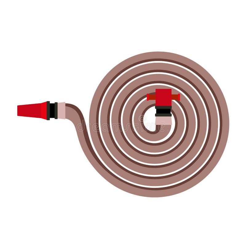 Fire hose icon, flat style stock vector. Illustration of extinguish ... Fire hose icon, flat style stock vector. Illustration of extinguish ...
