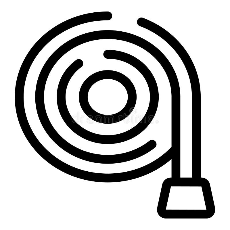 Fire Hose Icon Representing Firefighting Equipment for Emergency ...