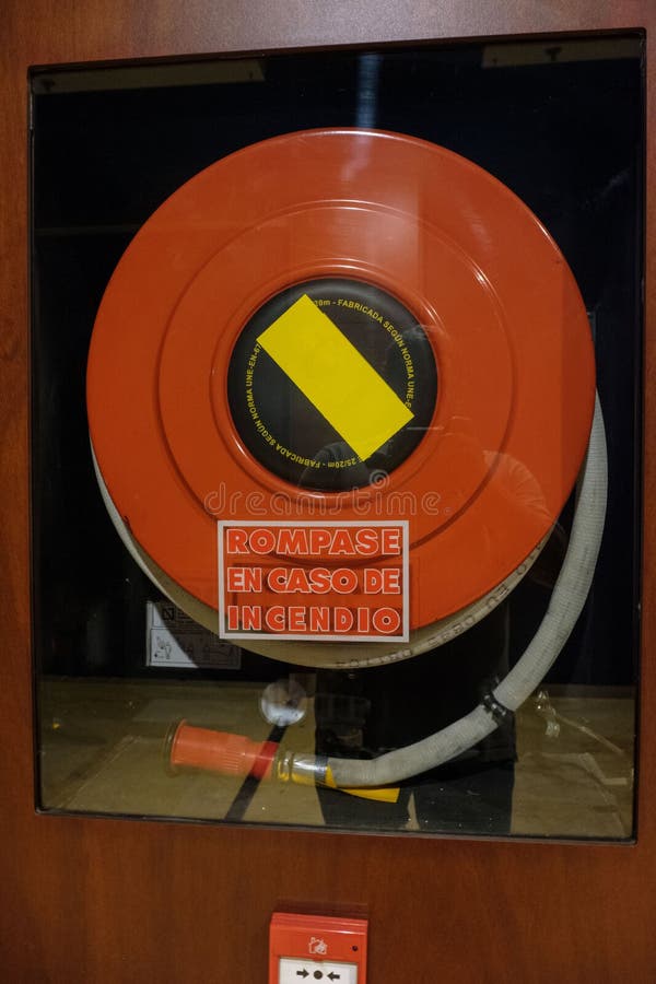 Fire Hose Inside Your Glass Box Stock Image - Image of protect ...