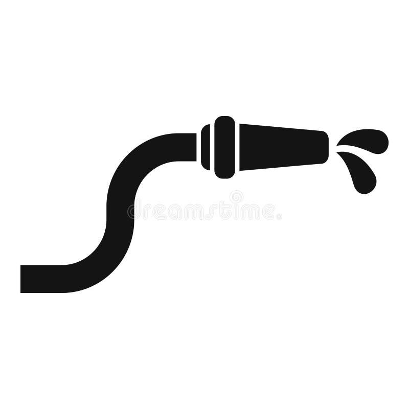 Fire Hose Squirting Water Icon Simple Style Stock Illustration