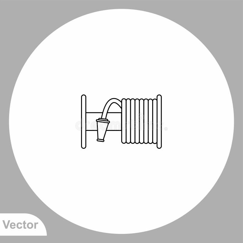 Fire Hose Vector Icon Sign Symbol Stock Vector - Illustration of ...