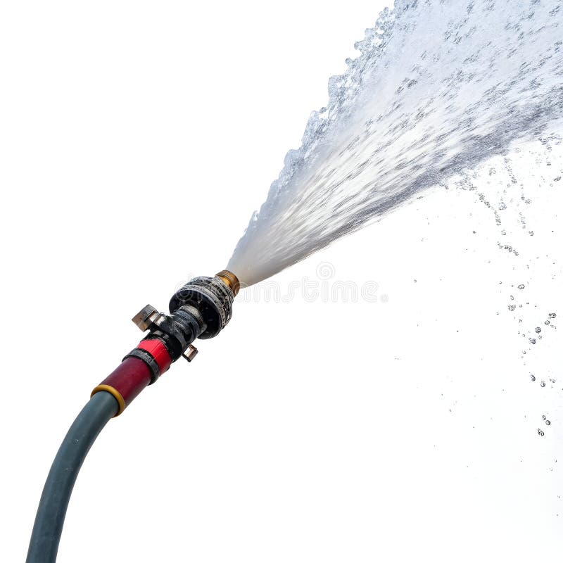 Fire Hose Water Isolated on White Stock Illustration - Illustration of ...