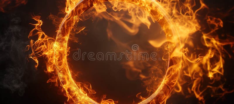 Fire Hot Circle Hole Background, Burn, Flame Stock Illustration ...