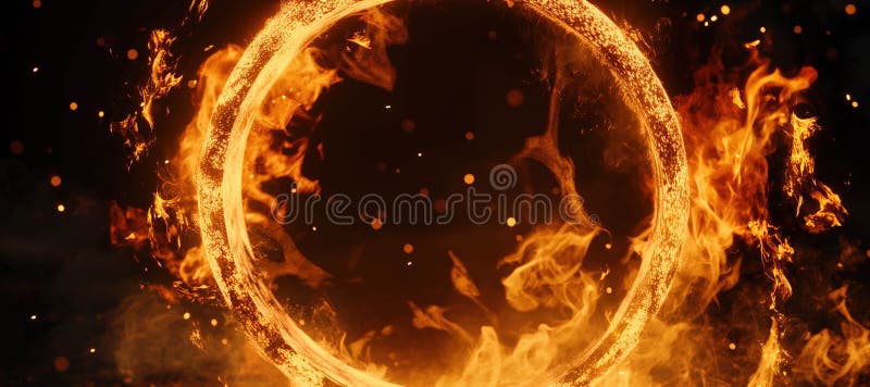 Fire Hot Circle Hole Background, Burn, Flame Stock Illustration ...