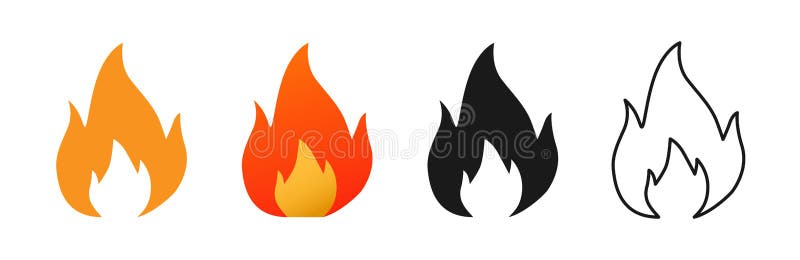 Fire Symbols Flame Vector Icons Stock Vector - Illustration of balefire ...